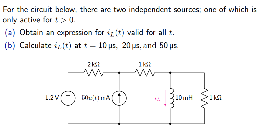 Solved For the circuit below, there are two independent | Chegg.com