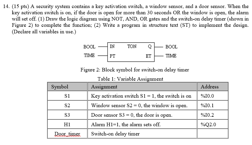 14. (15 pts) A security system contains a key | Chegg.com