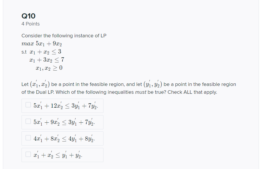 Solved You are given an instance of LP that is infeasible. | Chegg.com