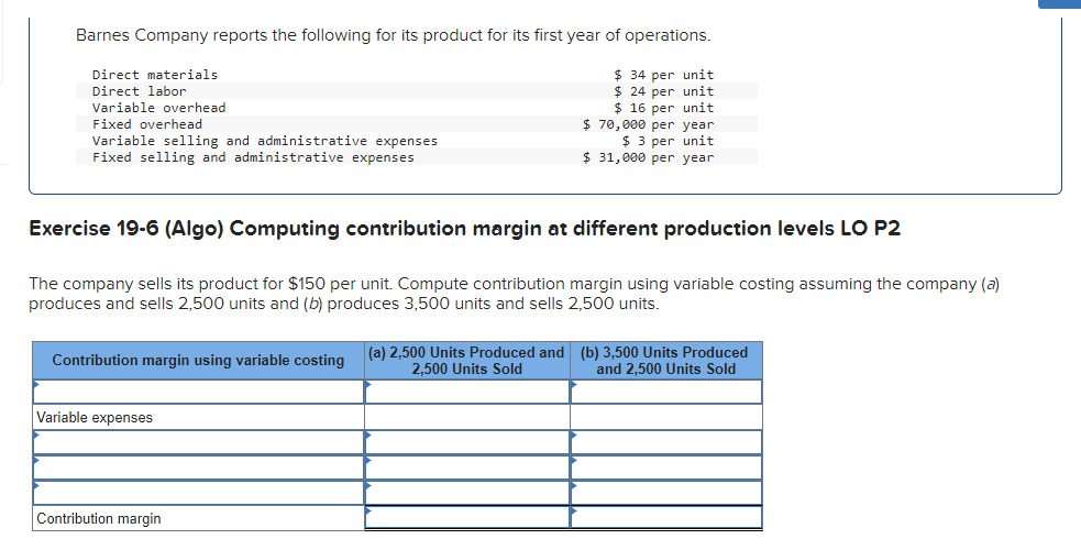 Solved Barnes Company reports the following for its product | Chegg.com