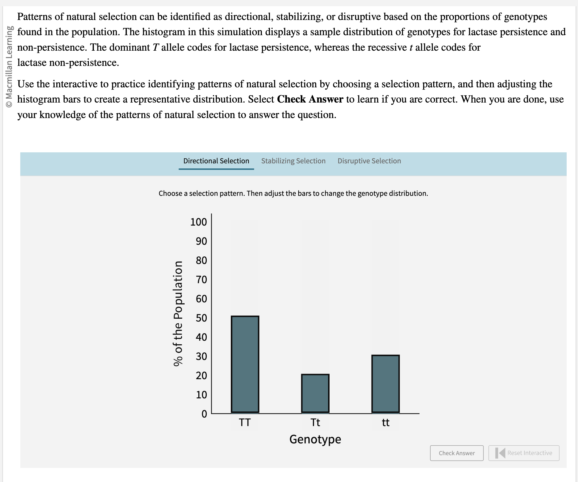 Patterns of natural selection can be identified as | Chegg.com