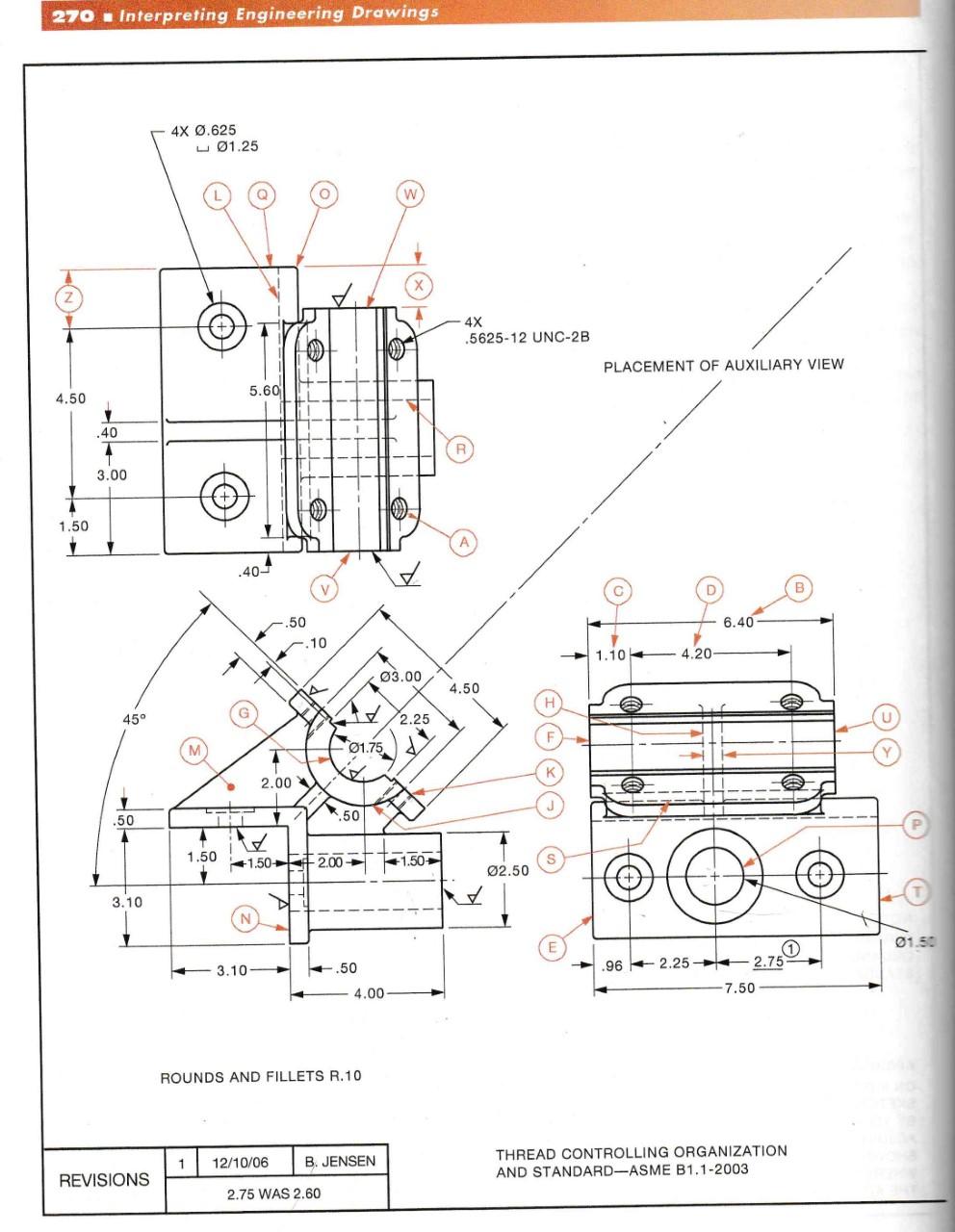 Solved 270 . Interpreting Engineering Drawings 4X 0.625 | Chegg.com
