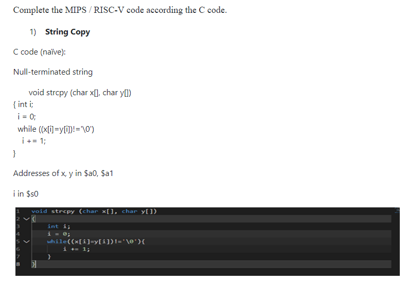 Solved Complete the MIPS code according the C code Compiling | Chegg.com