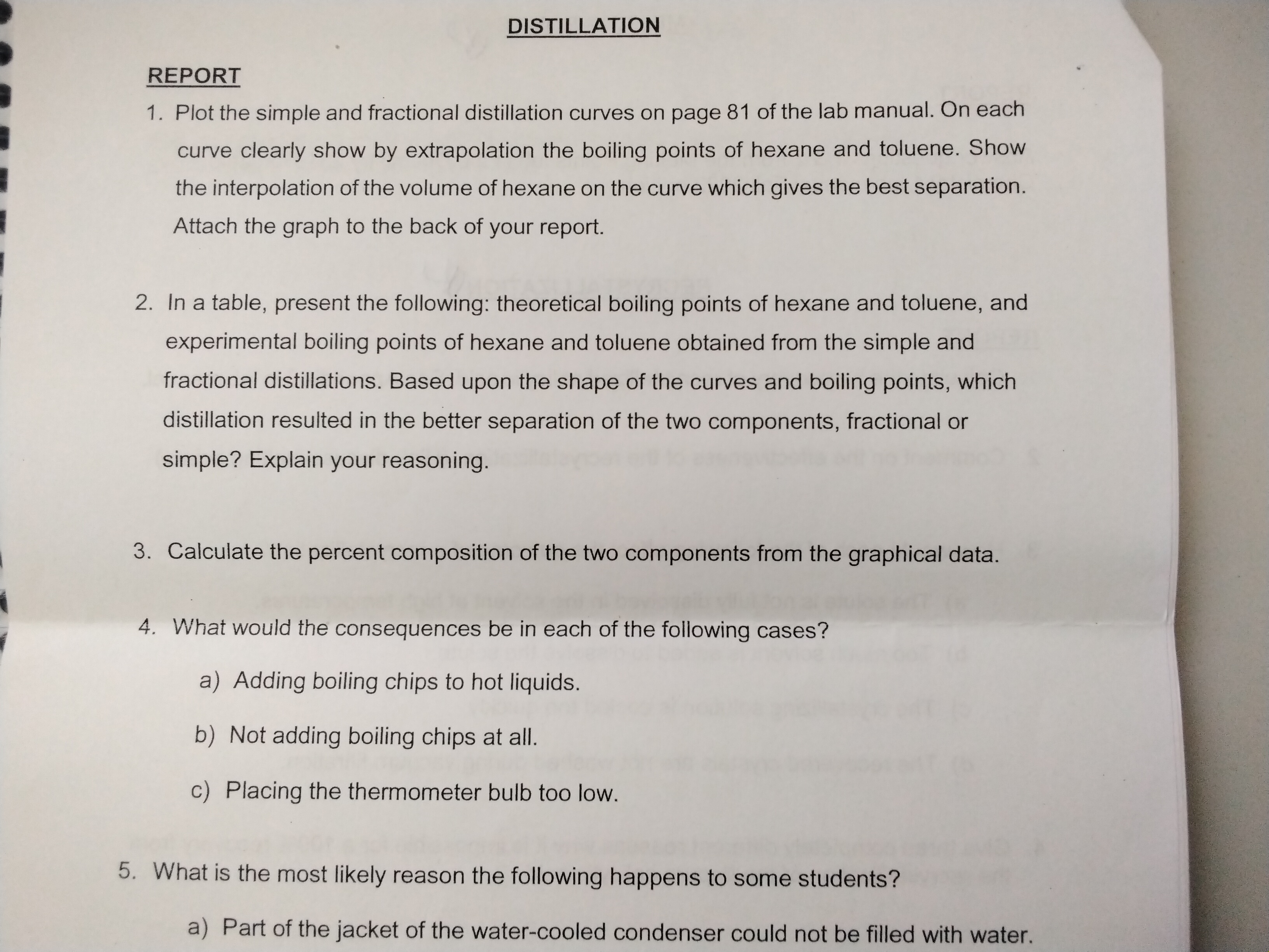 Solved REPORT 1. Plot the simple and fractional distillation | Chegg.com