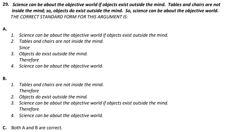 29. Science can be about the objective world if | Chegg.com