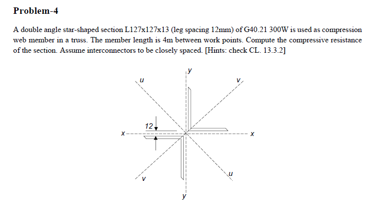 Solved Problem-4 A double angle star-shaped section | Chegg.com