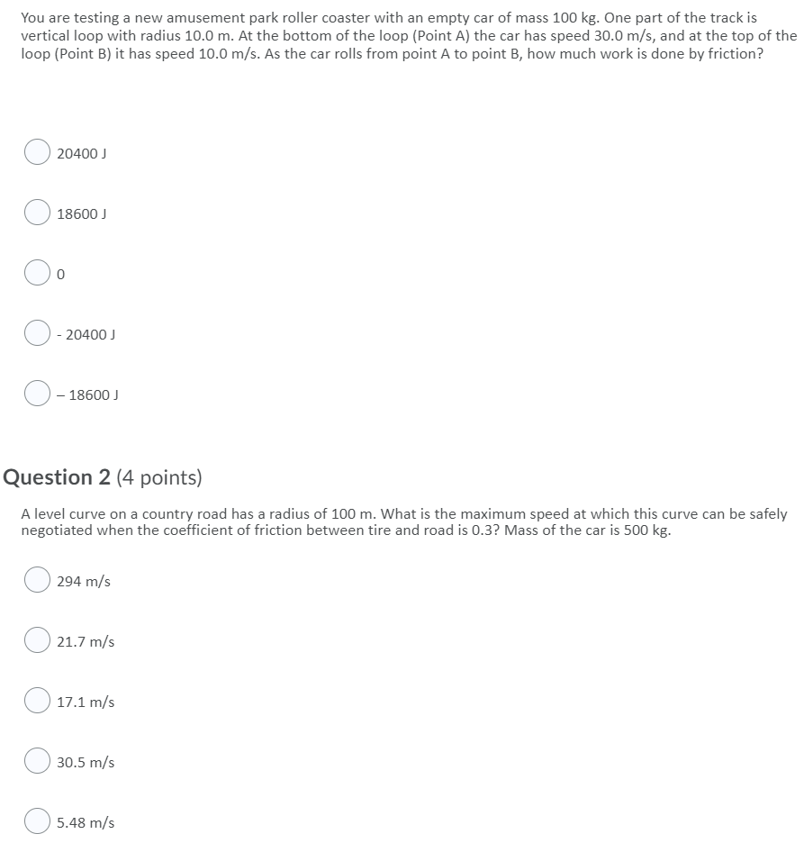 Solved You are testing a new amusement park roller coaster | Chegg.com