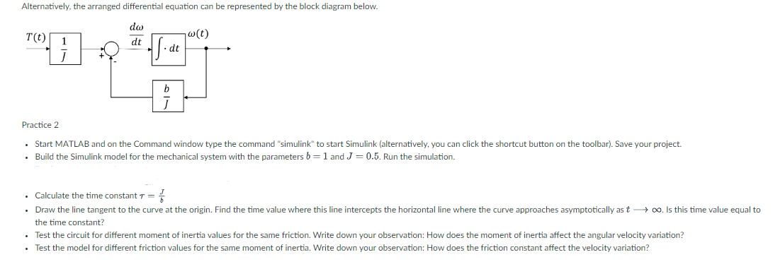 Solved - Build the Simulink model for the mechanical system | Chegg.com