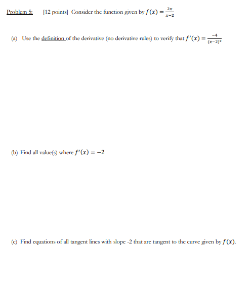 Problem 5: [12 points] Consider the function given by | Chegg.com