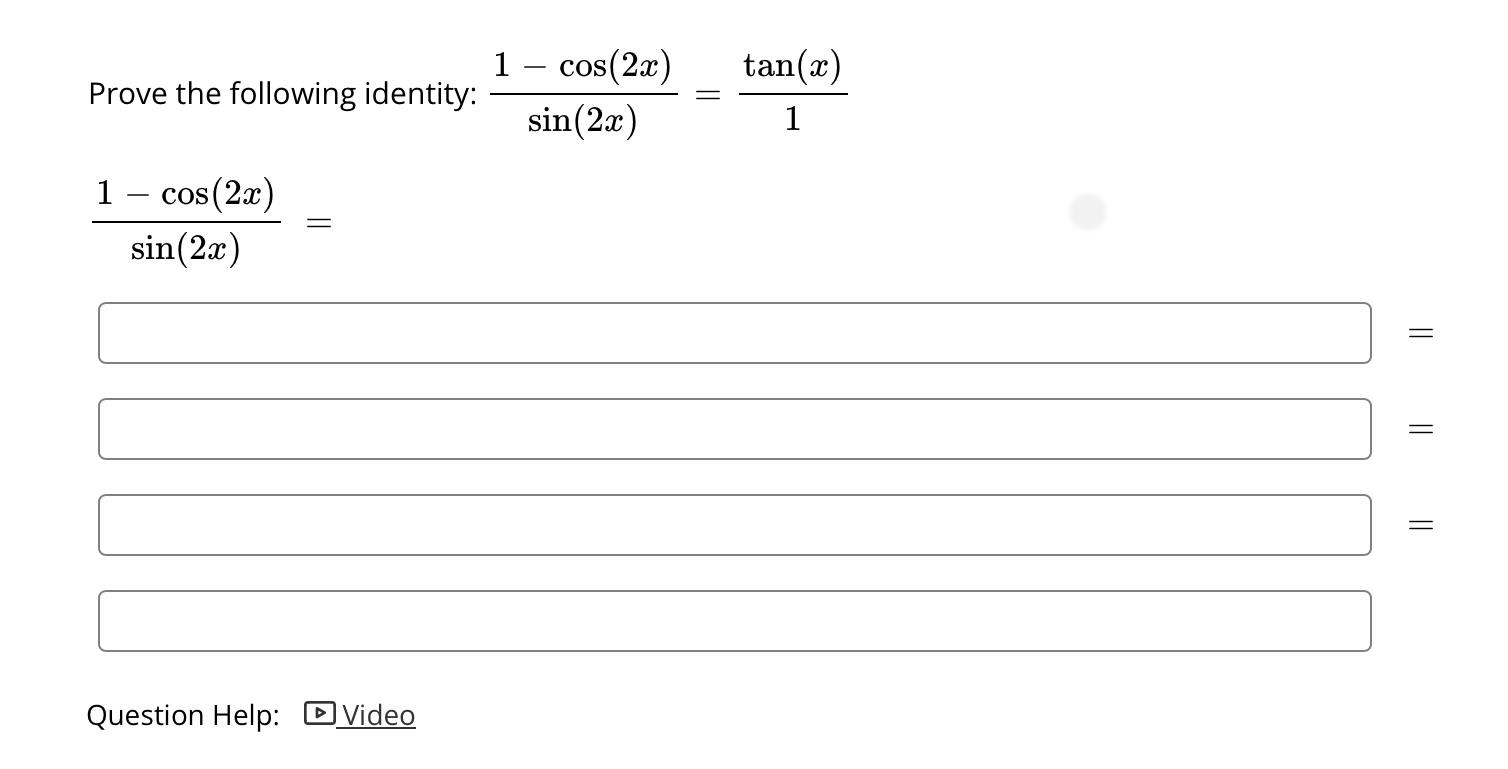 Solved Prove the following identity: | Chegg.com