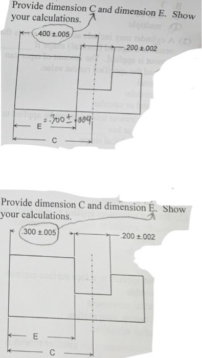 Solved Provide dimension C and dimension E. Show your | Chegg.com