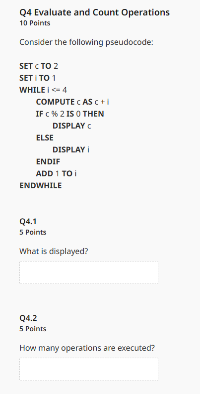 Solved Q4 Evaluate and Count Operations 10 Points Consider | Chegg.com