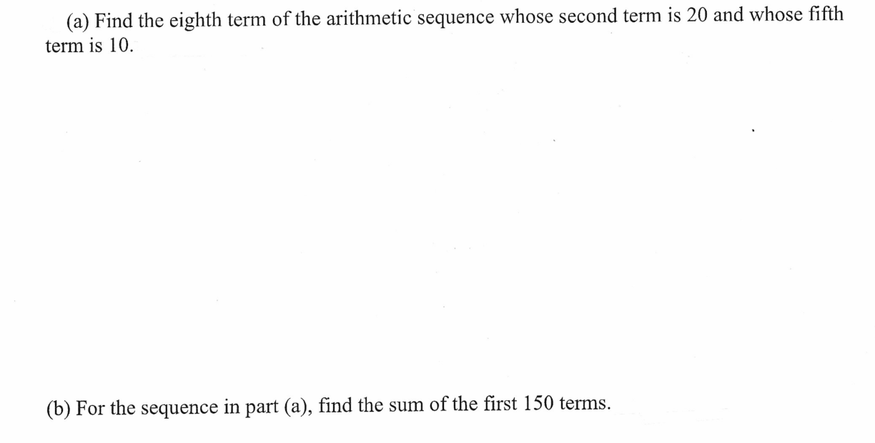 Solved (a) Find the eighth term of the arithmetic sequence | Chegg.com