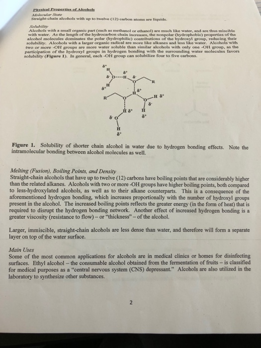 Solved AMovecaar Stte Straight-chain alcohols with up to | Chegg.com