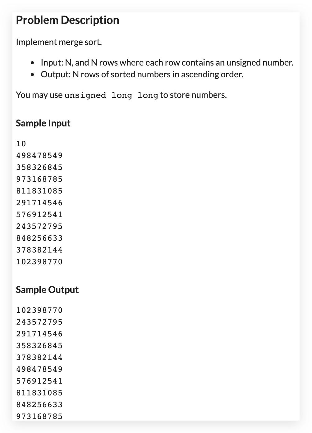 Solved Write the code of Merge Sort using C++, | Chegg.com