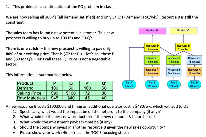 Solved 1. This problem is a continuation of the PQ problem | Chegg.com