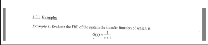Solved Evaluate the FRF of the system the transfer function | Chegg.com