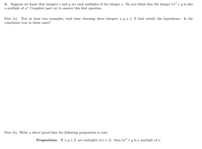 Solved 5. Suppose we know that integers x and y are each | Chegg.com