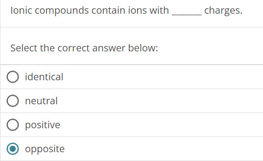 Solved Ionic compounds contain ions with charges. Select the | Chegg.com