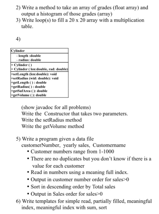 Solved 2) Write a method to take an array of grades (float | Chegg.com