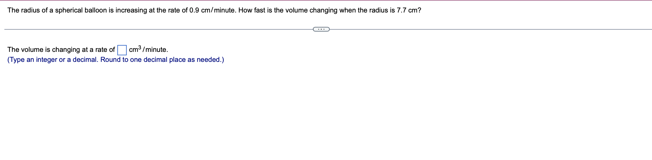Solved The volume is changing at a rate of cm3/ minute. | Chegg.com