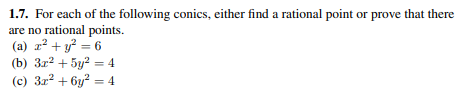 Solved 1.7. For each of the following conics, either find a | Chegg.com