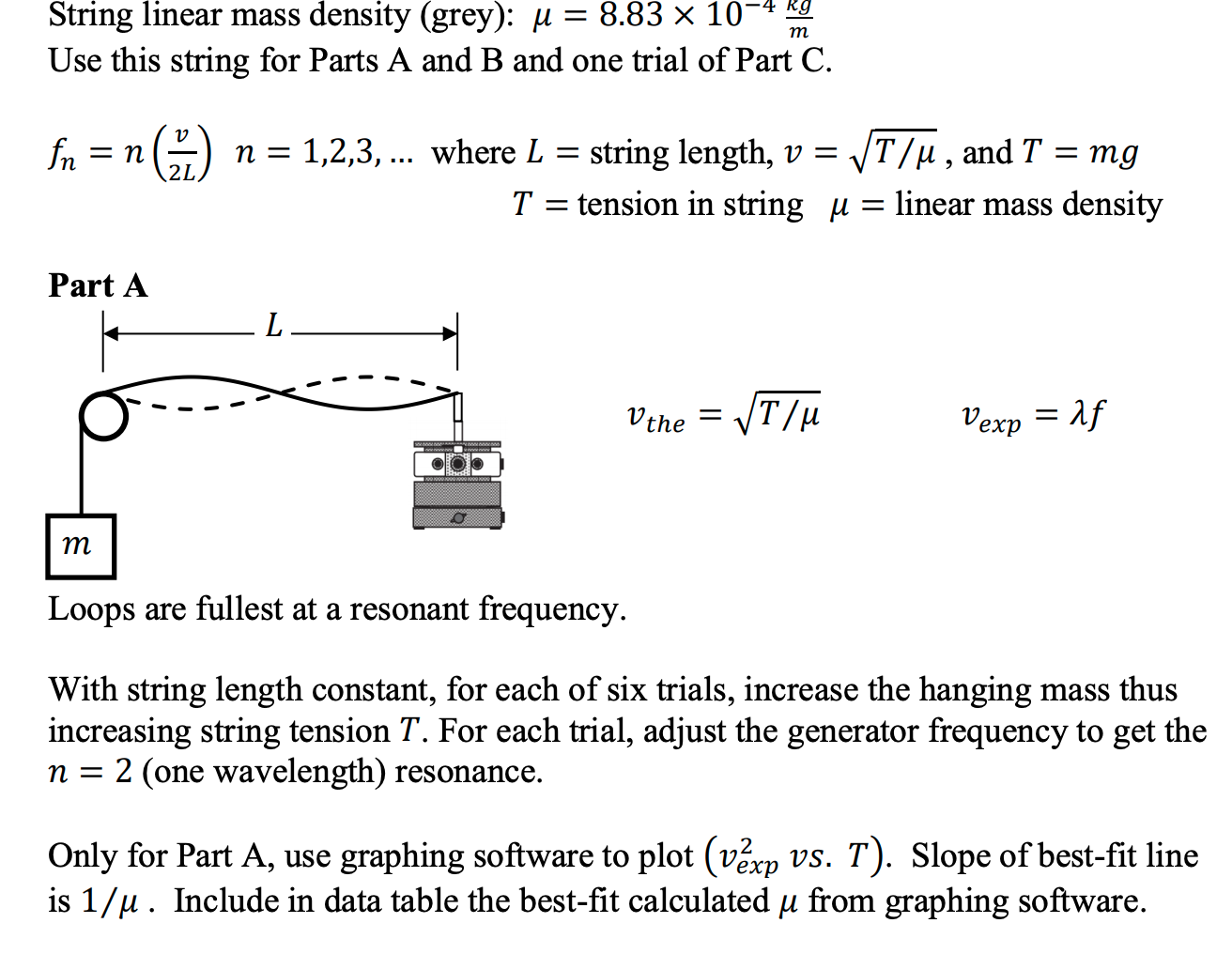 Solved = т String linear mass density (grey): j : 8.83 x | Chegg.com