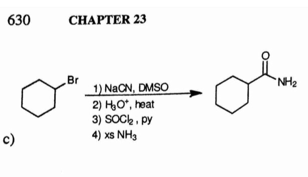 Solved 630 CHAPTER 23 NH2 1) NaCN, DMSO 2) H3Or, heat 3) | Chegg.com