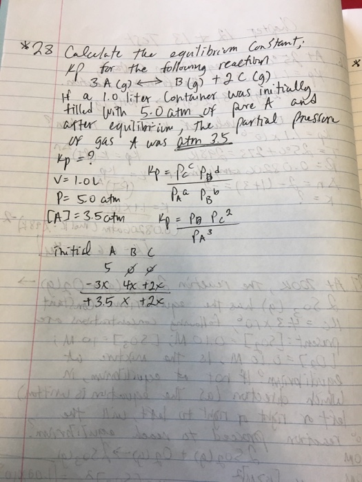 Solved Calculate the equilibrium Constant: kP for the | Chegg.com