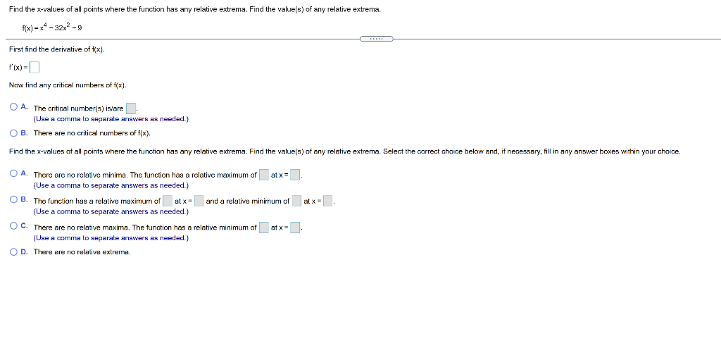 Solved Find the x-values of all points where the function | Chegg.com