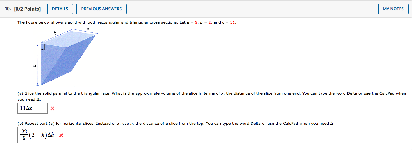 Solved 10. [0/2 Points] DETAILS PREVIOUS ANSWERS MY NOTES | Chegg.com