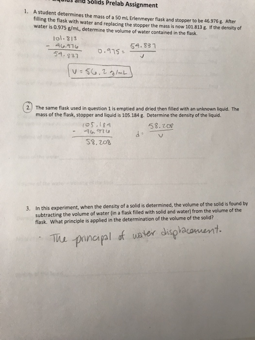 Solved uius did Solids Prelab Assignment 1. A student | Chegg.com