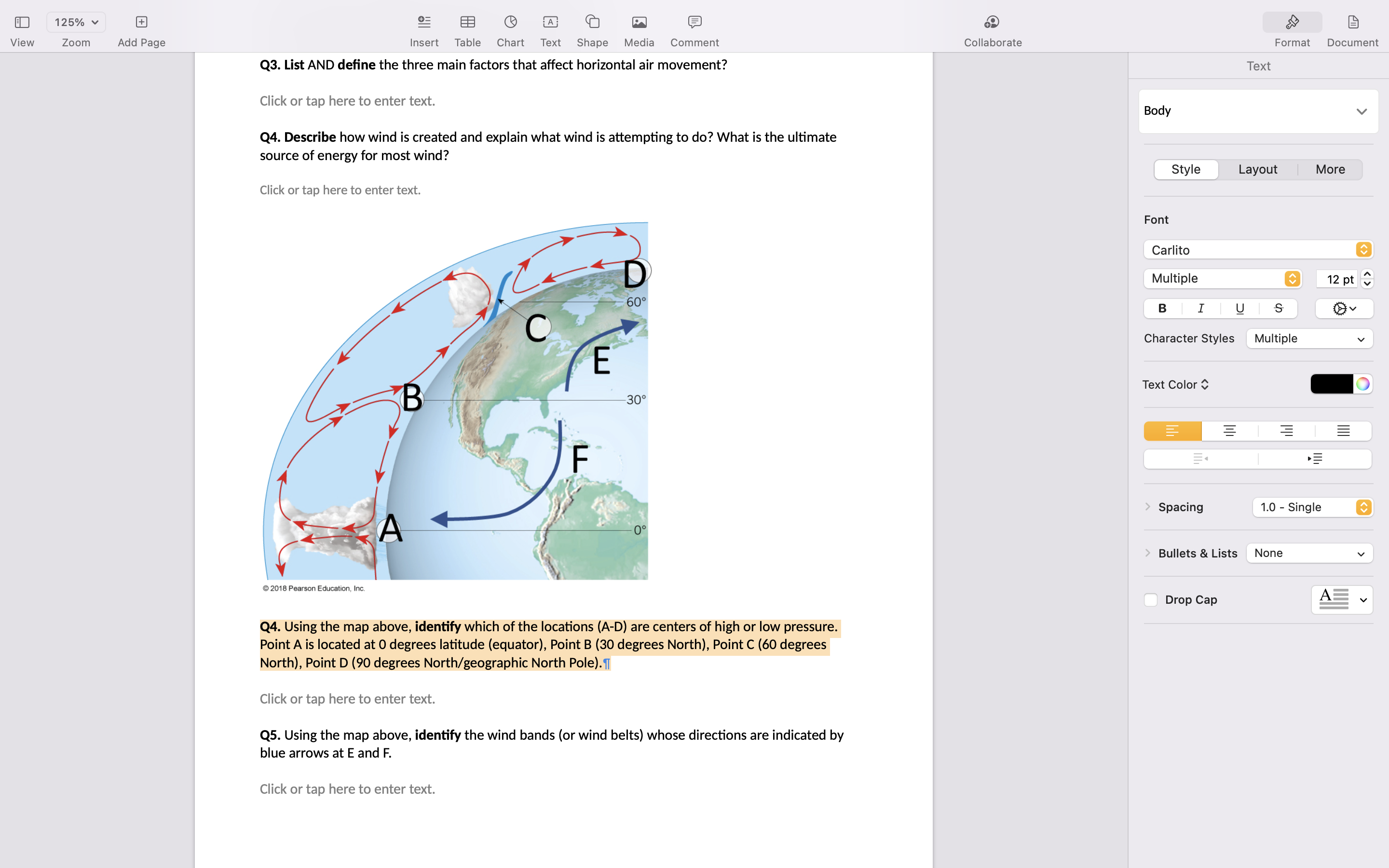Solved Q4. Using the map above, identify which of the | Chegg.com