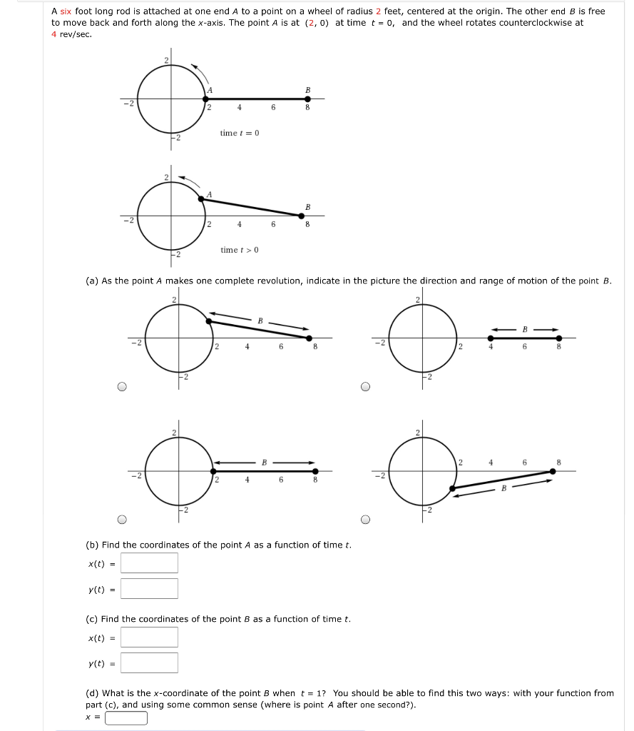 Solved A six foot long rod is attached at one end A to a | Chegg.com