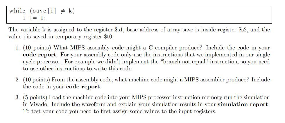 Solved The variable k is assigned to the register $ s1, base | Chegg.com