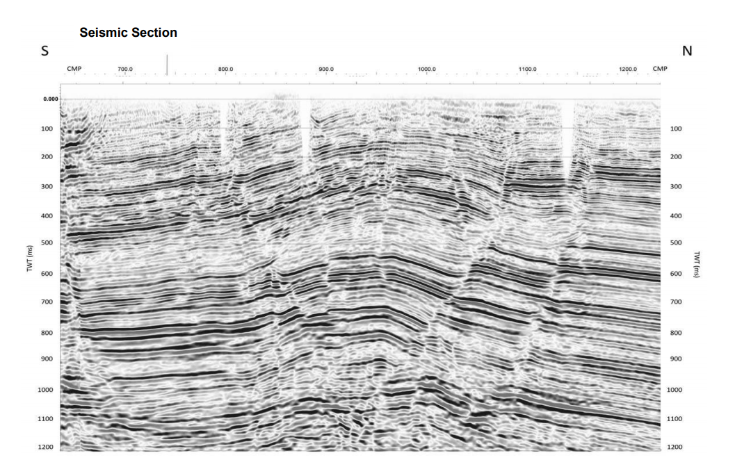 Seismic Section N 1100.0 12000 CMP 400 500 500 TWT | Chegg.com