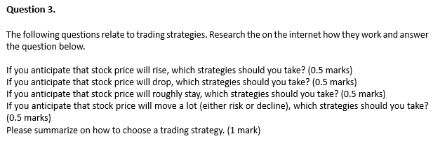 Solved Question 3. The following questions relate to trading | Chegg.com