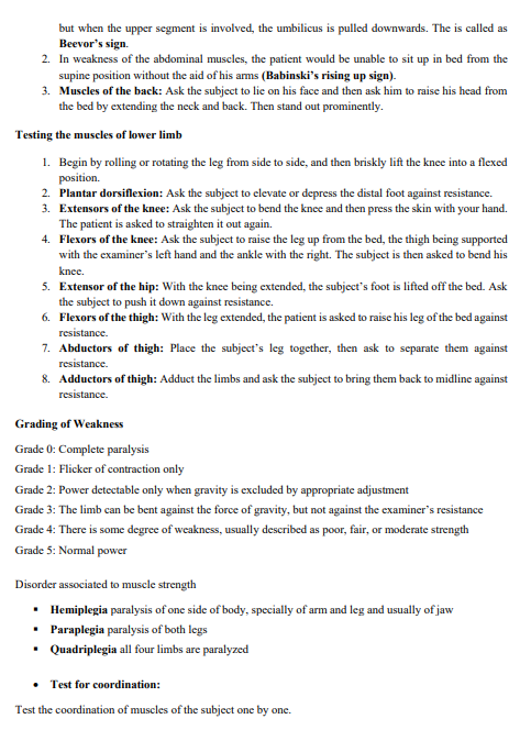 Solved Examination of the Motor System Background The main | Chegg.com