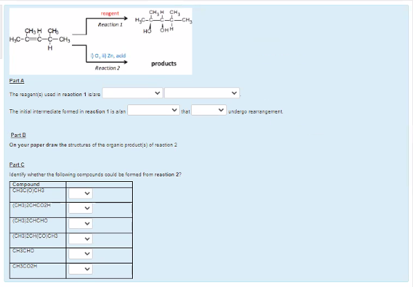 Solved CHH CH reagent Reaction Hd OHH CHH CH HyC-6c-c-CH H | Chegg.com