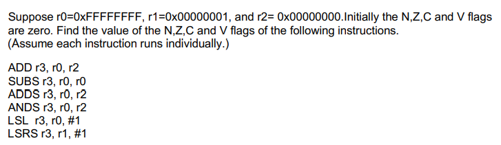 Solved Suppose r0=0xFFFFFFFF,r1=0×00000001, and | Chegg.com
