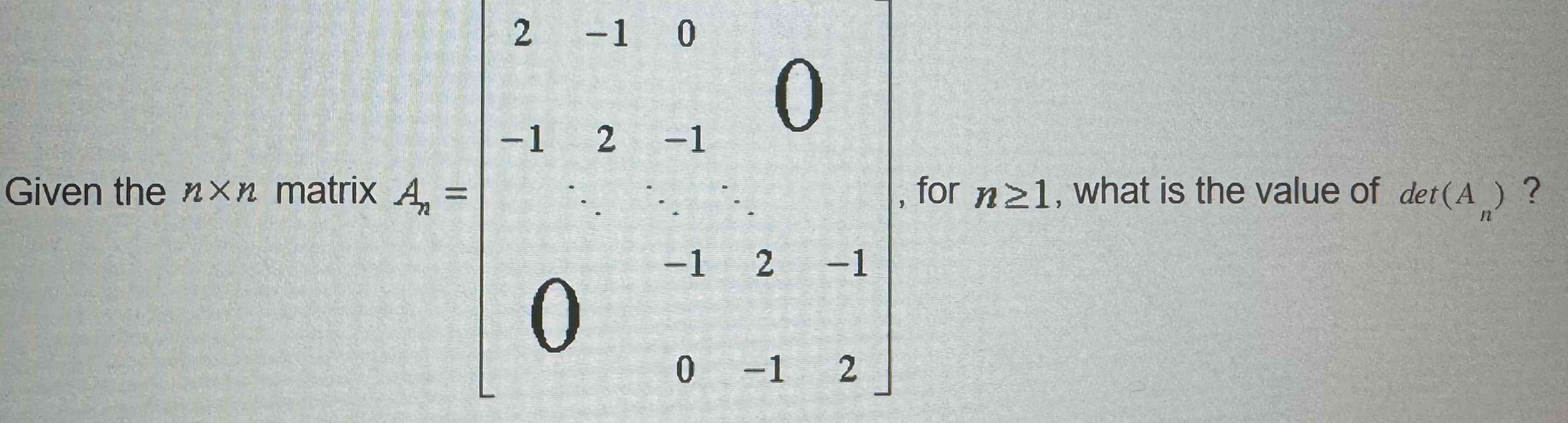 Given the n×n ﻿matrix | Chegg.com