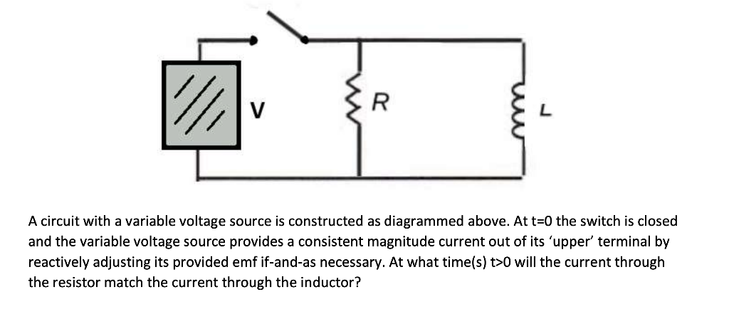 Solved V V R L A circuit with a variable voltage source is | Chegg.com