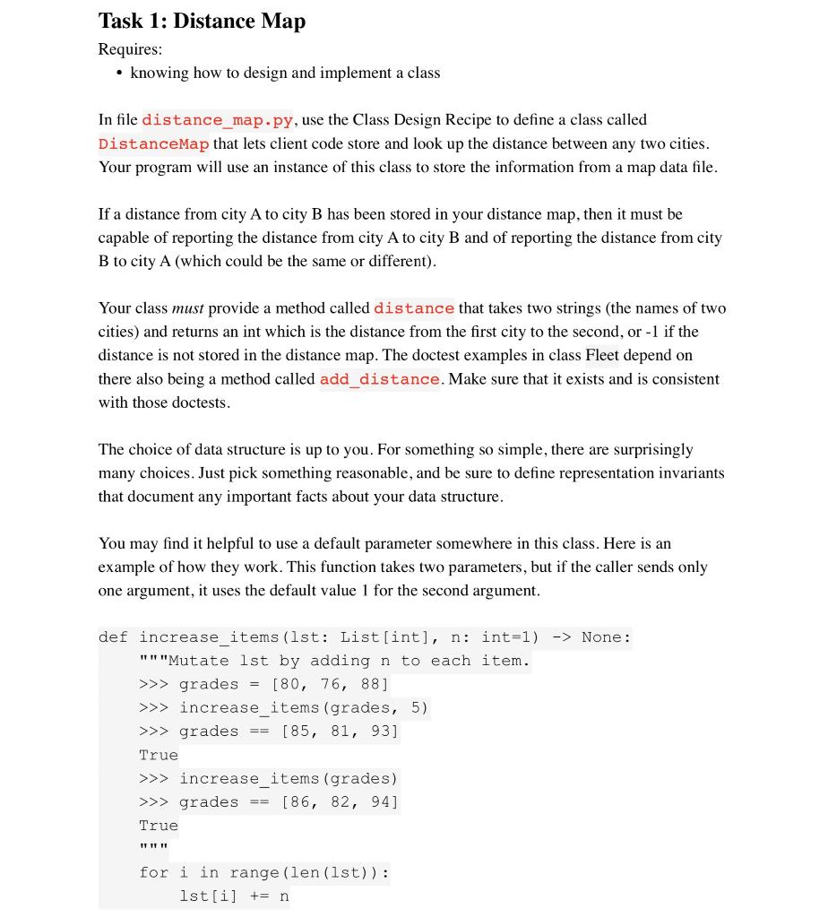 Solved Task 1: Distance Map Requires: • knowing how to | Chegg.com