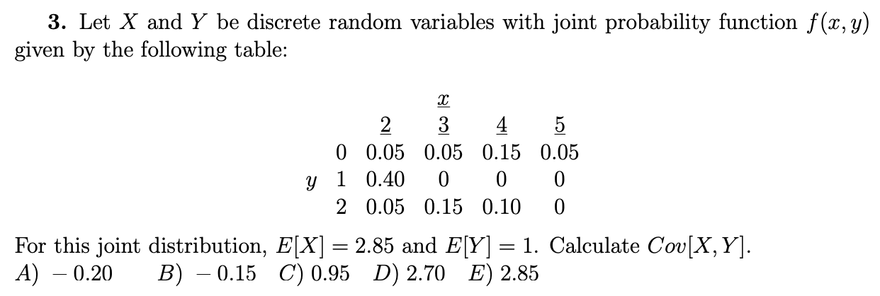 Solved 3. Let X and Y be discrete random variables with | Chegg.com