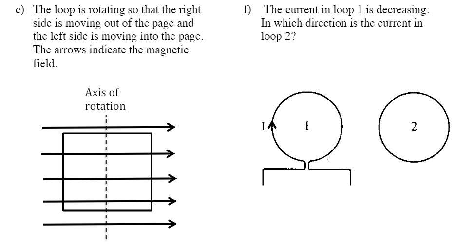 Solved Indicate the direction of the induced current in each | Chegg.com