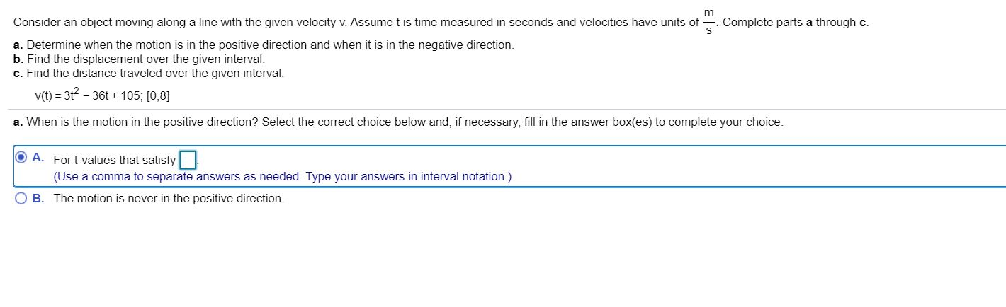 Solved m Consider an object moving along a line with the | Chegg.com