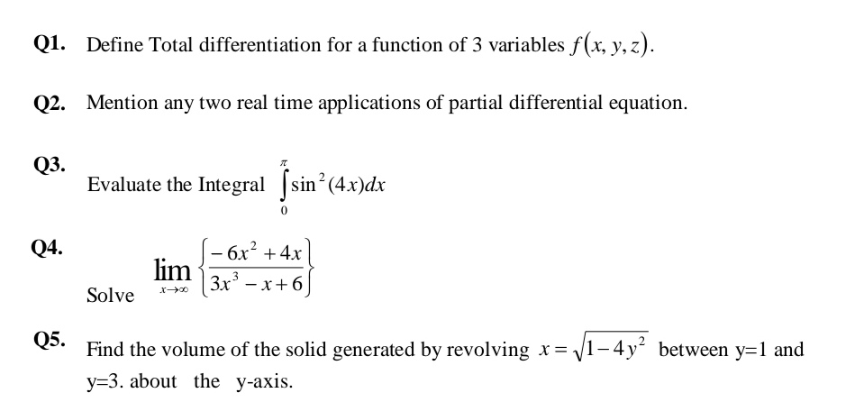 Solved Q1. Define Total differentiation for a function of 3 | Chegg.com