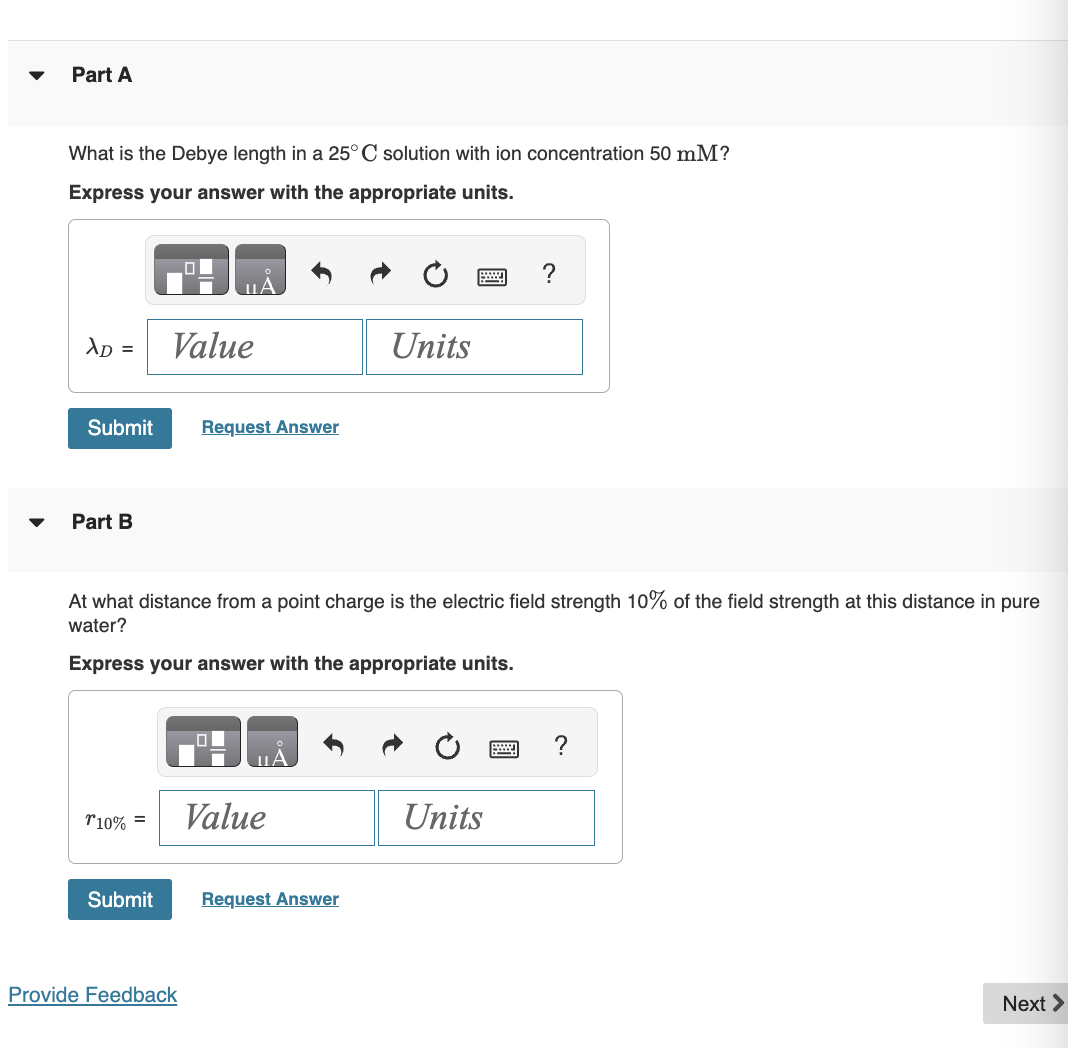 Solved What is the Debye length in a 25∘C solution with ion | Chegg.com
