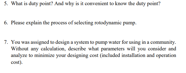 Solved 5. What is duty point? And why is it convenient to | Chegg.com