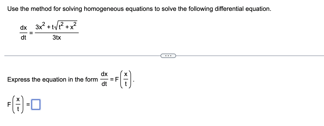 Solved Use the method for solving homogeneous equations to | Chegg.com